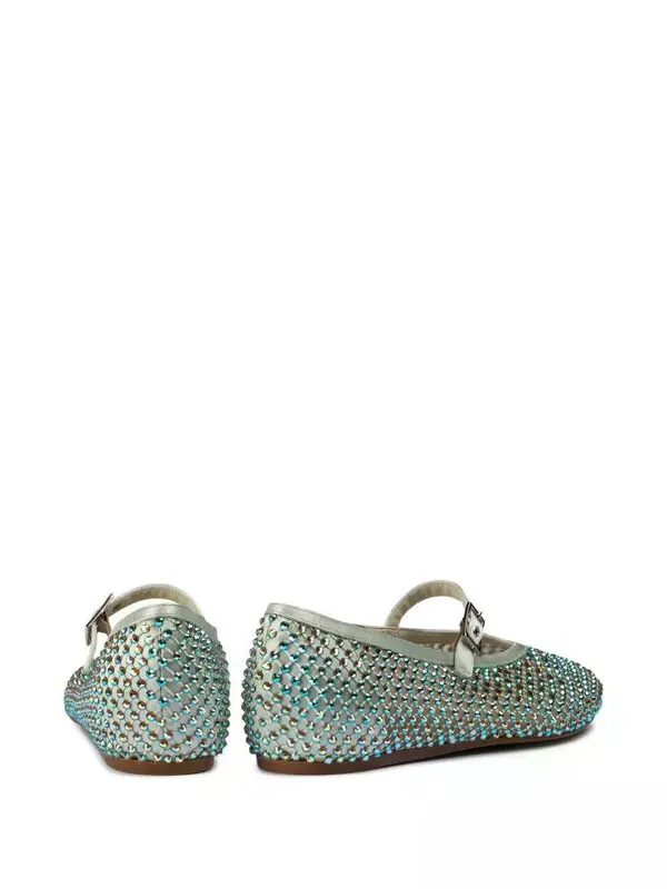 LE SILLA Gilda Crystal-embellished Ballerina Shoes - Green