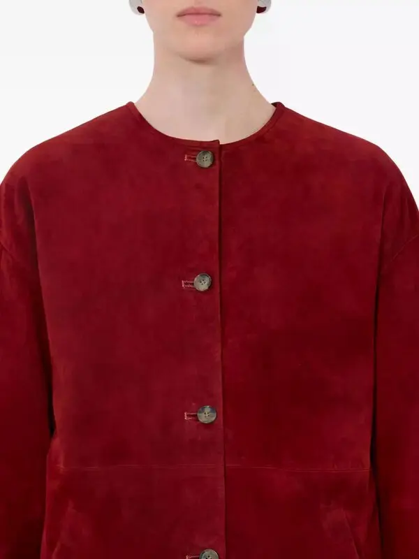 Loulou De Saison Single-breasted Suede Coat - Red