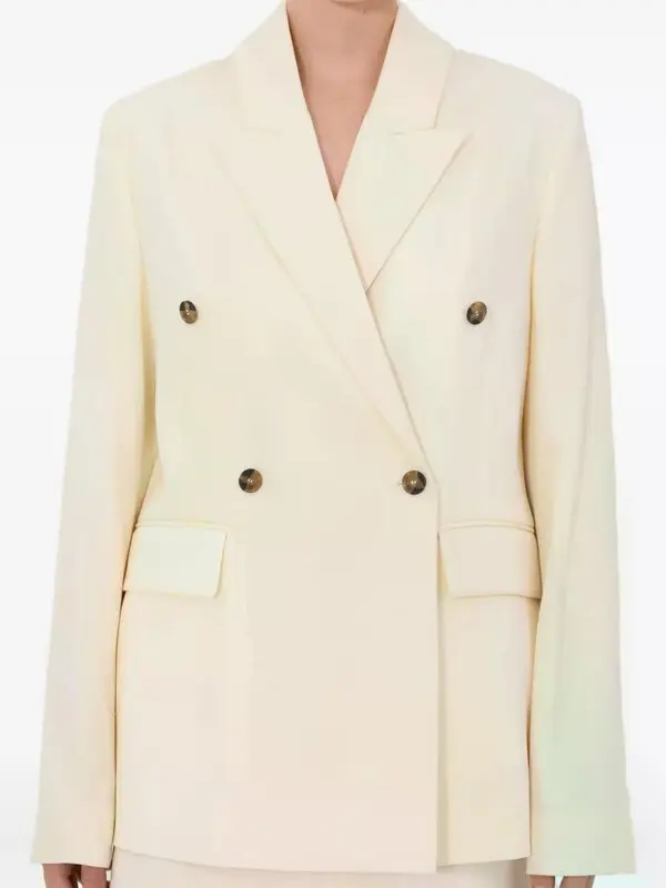 Loulou De Saison Double-breasted Peak-lapel Blazer - Neutrals