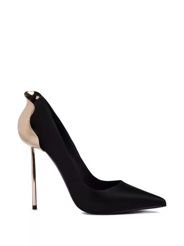 LE SILLA Petalo Metallic-detail Pumps - Black