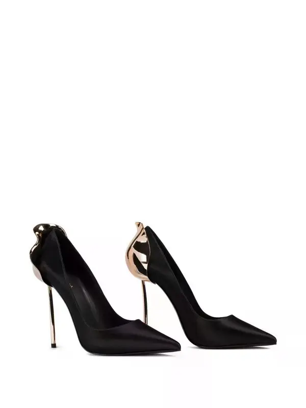 LE SILLA Petalo Metallic-detail Pumps - Black