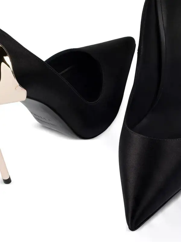LE SILLA Petalo Metallic-detail Pumps - Black