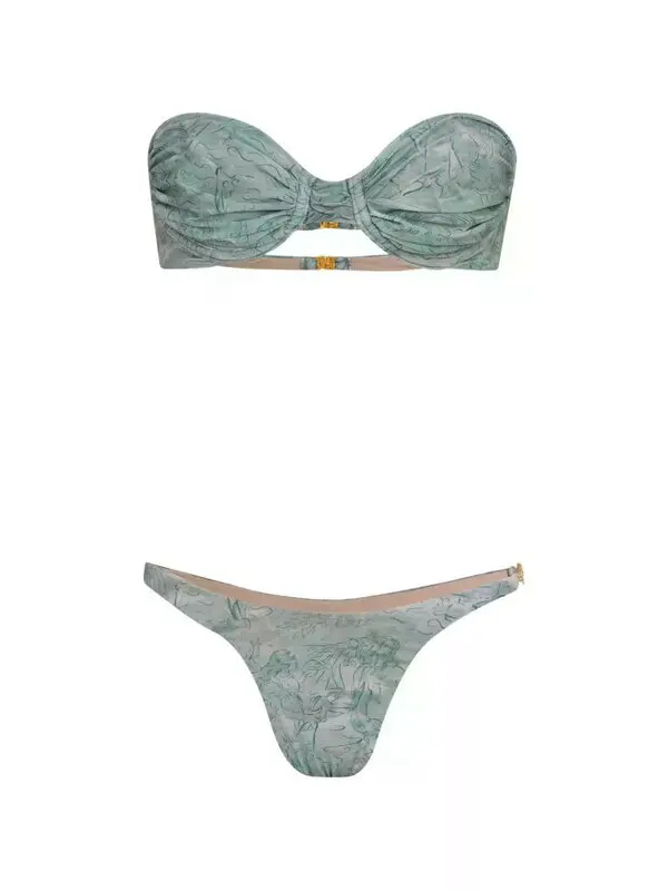 AMIR SLAMA X Jade Picon Printed Bikini - Blue
