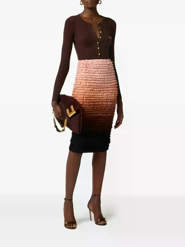 Elisabetta Franchi Micro-braided Knit Cardigan - Brown