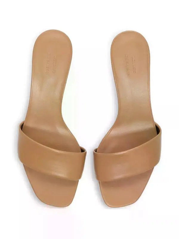 Loulou De Saison Andy Thick Strap Kitten Heel Mules - Neutrals