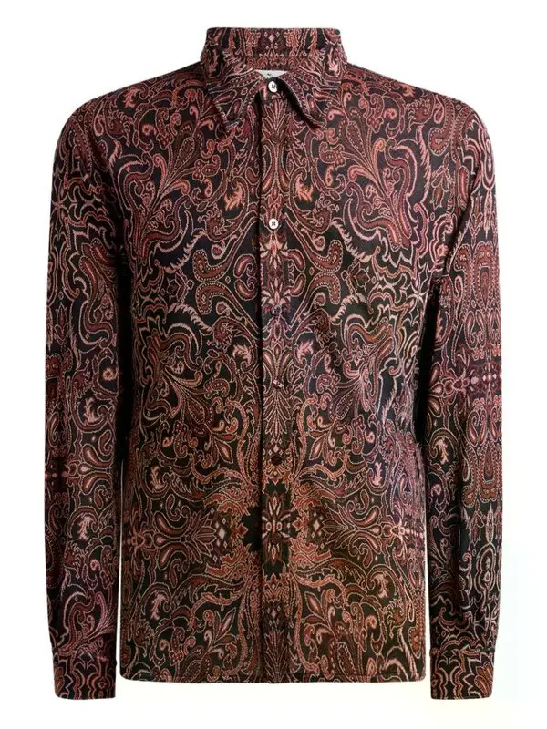Etro Paisley-jacquard Shirt - Brown