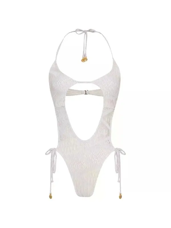 AMIR SLAMA Cut-out Tie Swimsuit - White