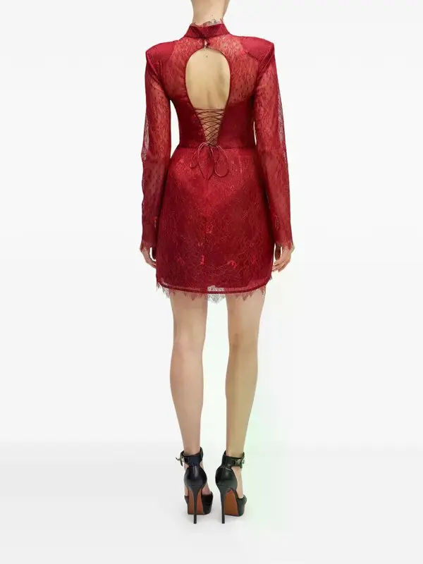 ARAFTU Lace Mini Dress With Bow Detail