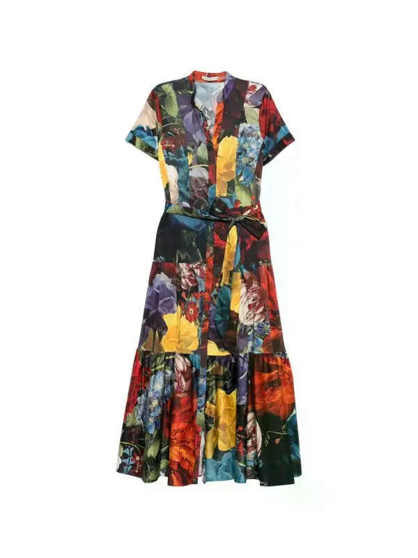 Alice + Olivia Lucy Tie Midi Dress - Blue