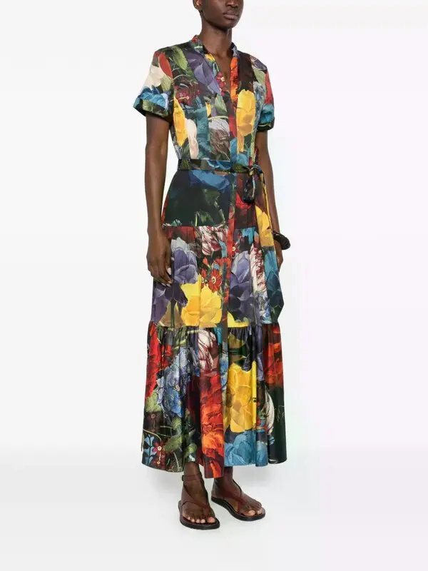 Alice + Olivia Lucy Tie Midi Dress - Blue