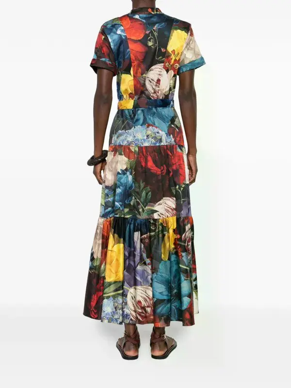 Alice + Olivia Lucy Tie Midi Dress - Blue
