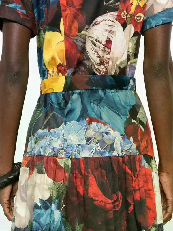 Alice + Olivia Lucy Tie Midi Dress - Blue