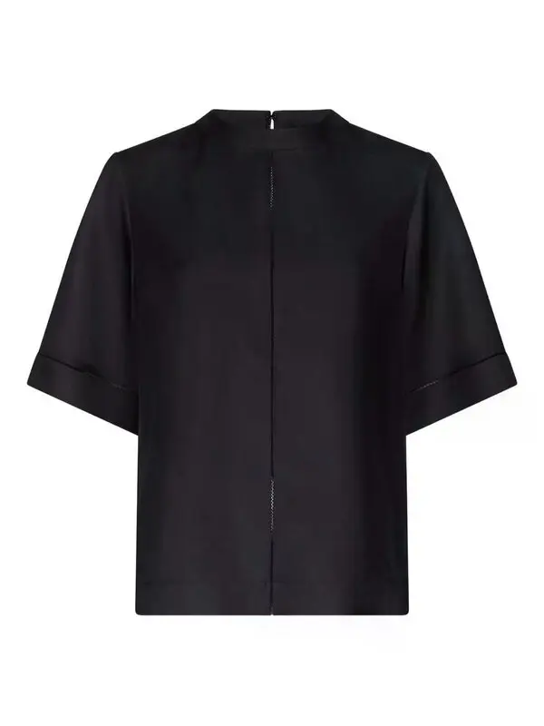 Loulou De Saison Havana Lace-stitch Silk Top - Black