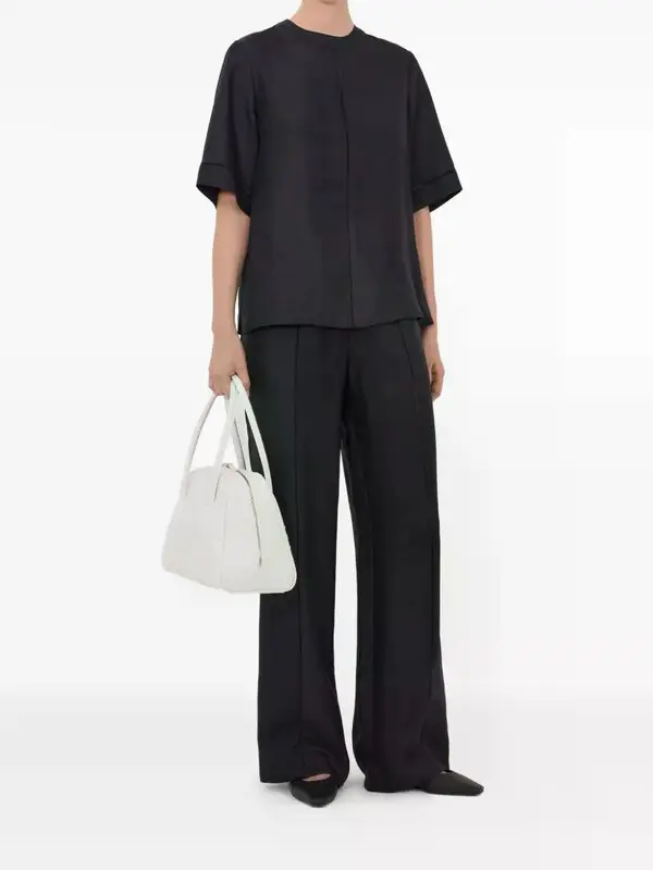 Loulou De Saison Havana Lace-stitch Silk Top - Black