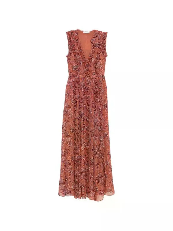 Ulla Johnson Aida Ruffled Floral Gown - Brown
