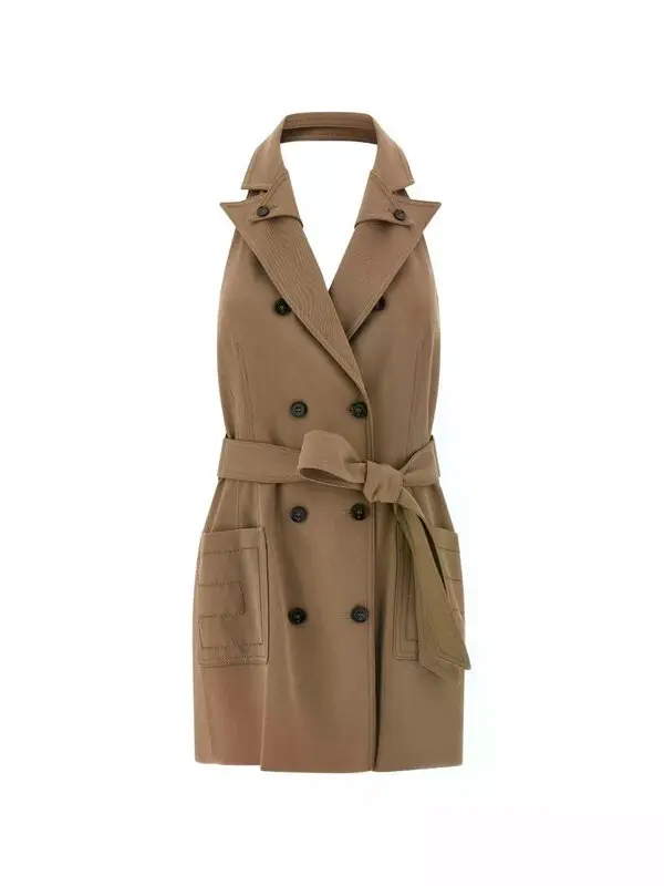 Elisabetta Franchi Double-breasted Mini Dress With Belt - Brown
