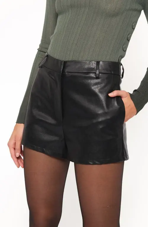 PETAL & PUP Fable Faux Leather High-waist Shorts