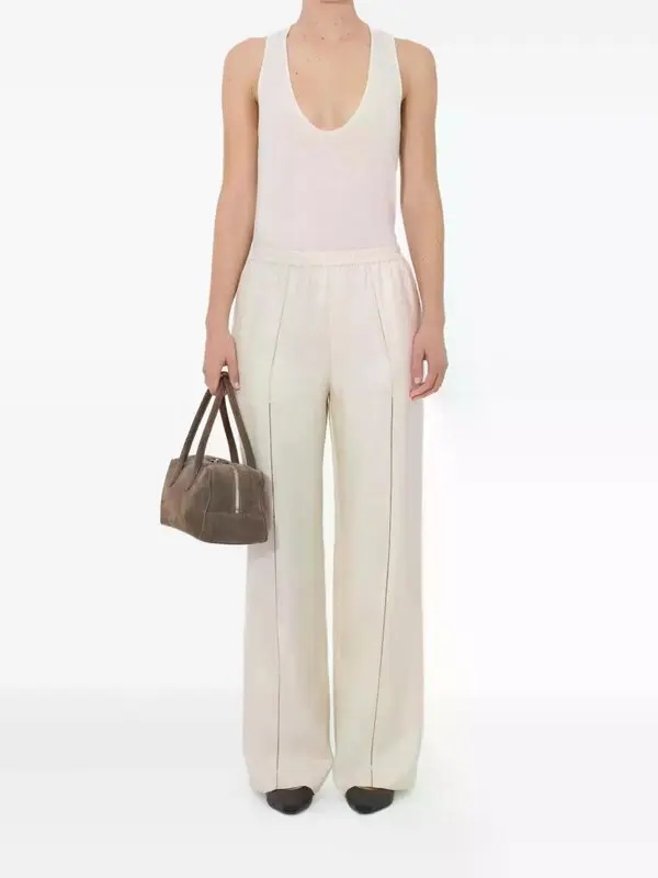 Loulou De Saison Lars Lace-stitch Trousers - Neutrals