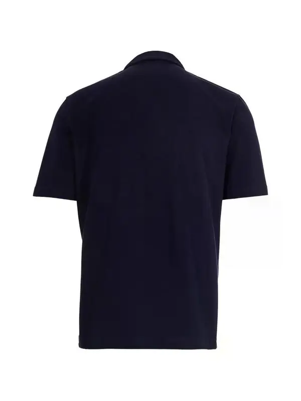 Eleventy Buttoned Short-sleeve Polo Shirt - Blue
