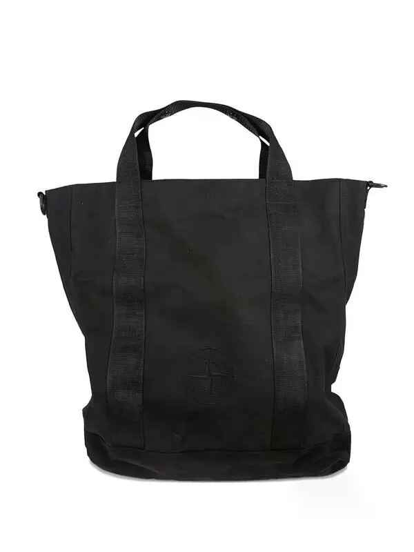 Stone Island Logo Tote Bag - Black