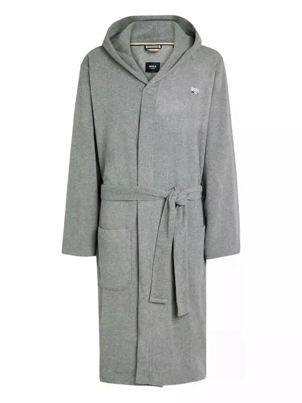 BOSS Hood-detail Robe - Grey