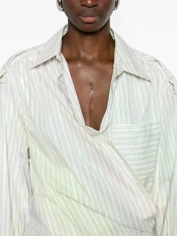 IRO PARIS Striped Lace Shirt - Neutrals