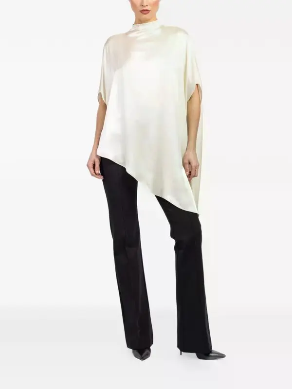Lapointe Asymmetric-hem Cape Blouse
