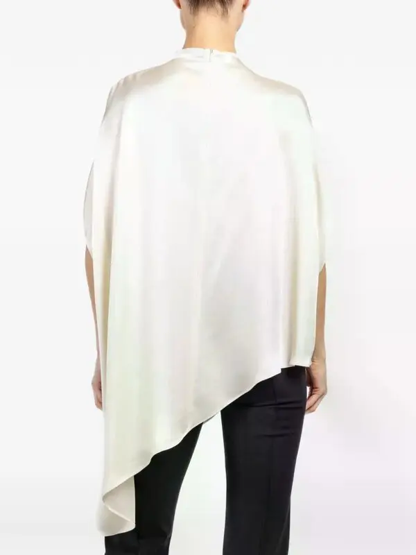 Lapointe Asymmetric-hem Cape Blouse