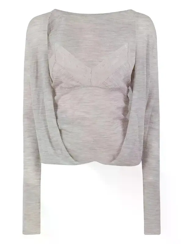 Alberta Ferretti Lace Panel Top - Neutrals