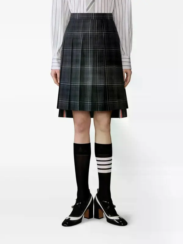Thom Browne Plaid Pleated Mini Skirt