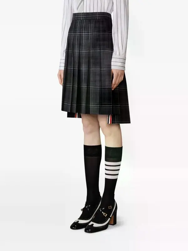 Thom Browne Plaid Pleated Mini Skirt