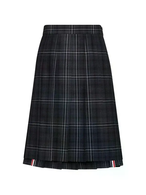 Thom Browne Plaid Pleated Mini Skirt - Black