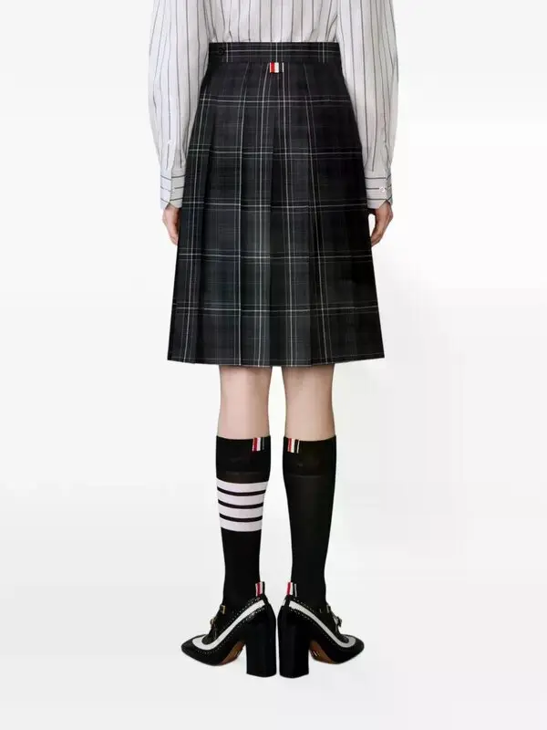 Thom Browne Plaid Pleated Mini Skirt