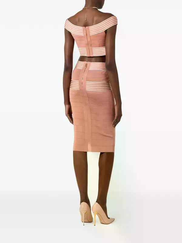 Elisabetta Franchi Striped Midi Skirt