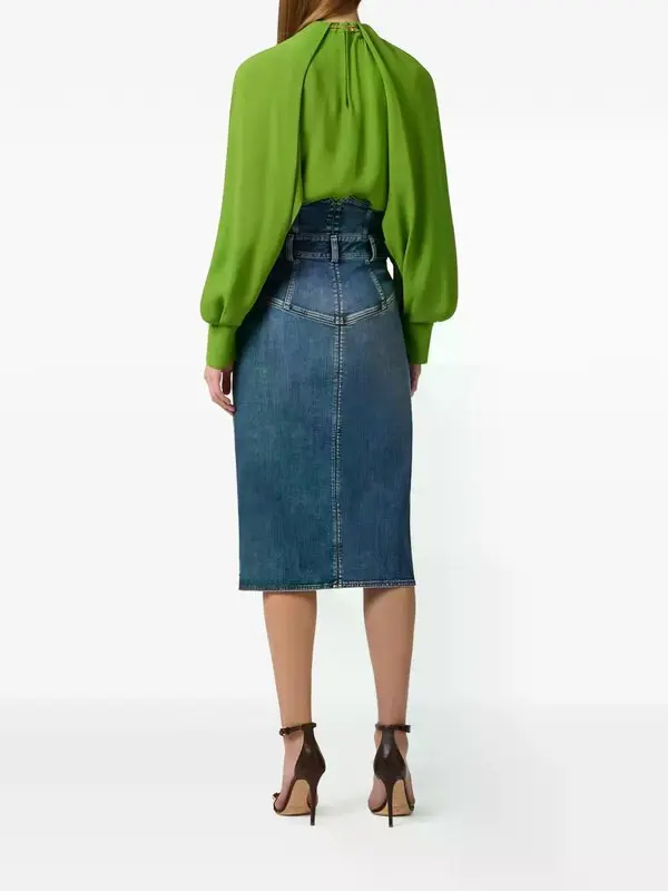 Elisabetta Franchi Cape-sleeves Blouse - Green