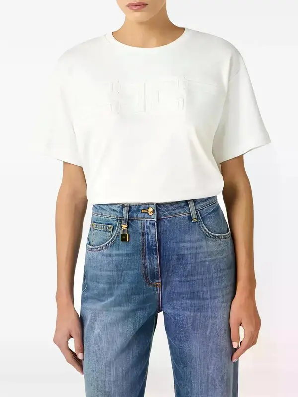 Elisabetta Franchi Jersey T-shirt With Embossed Logo
