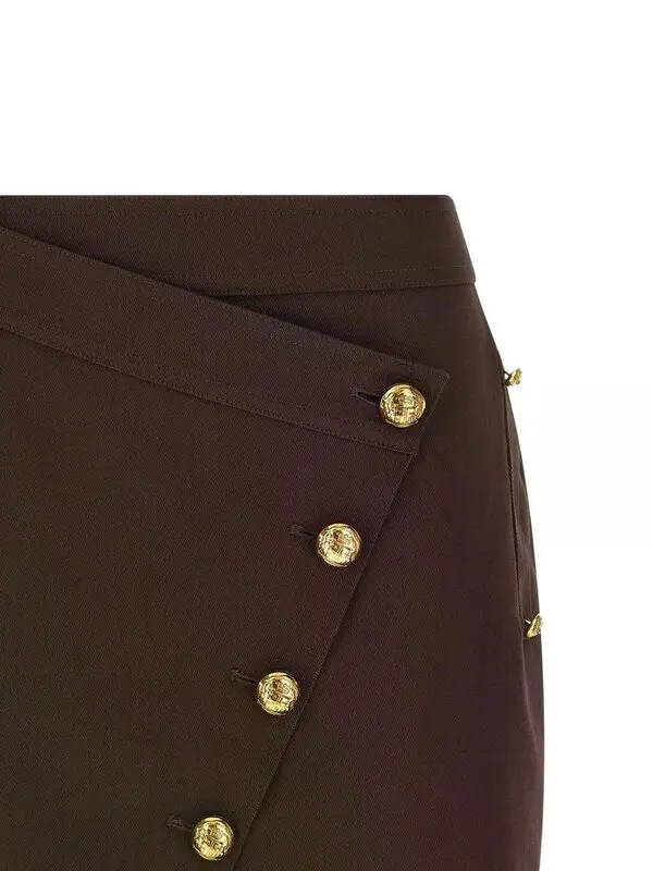 Elisabetta Franchi Cotton Gabardine Mini Skirt With Jewel Buttons