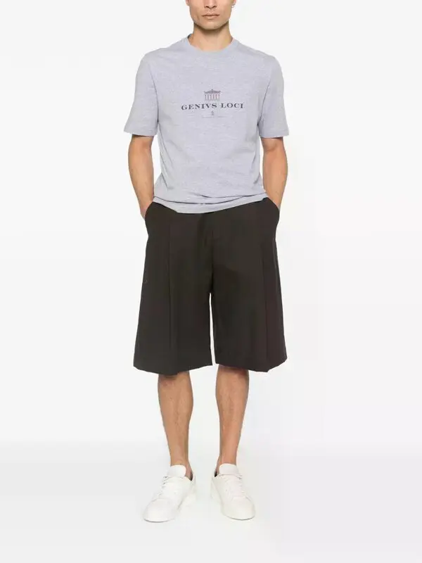 Brunello Cucinelli Cotton Jersey Crew Neck T-shirt With Print