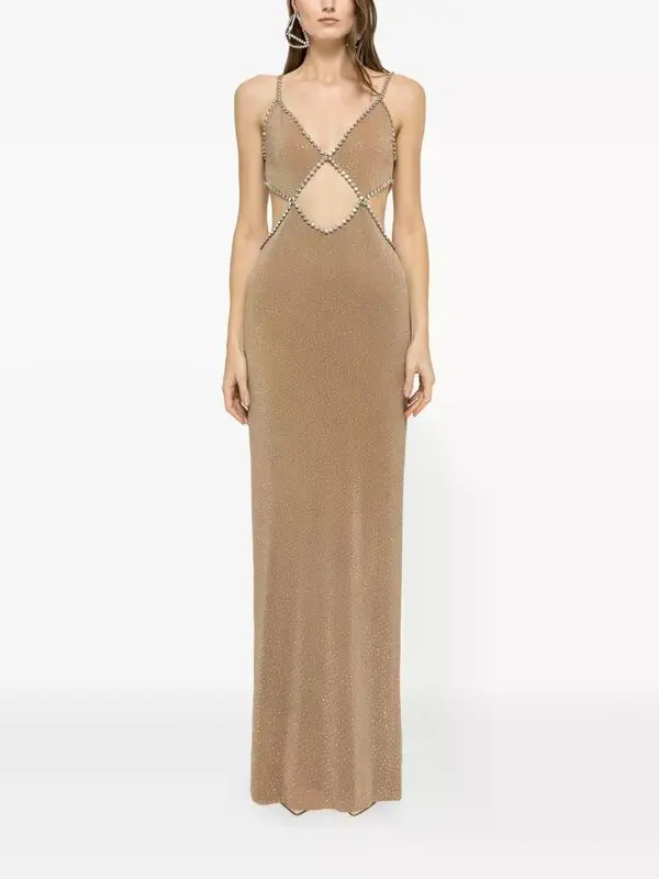 NISSA Crystal-embellished Maxi Dress