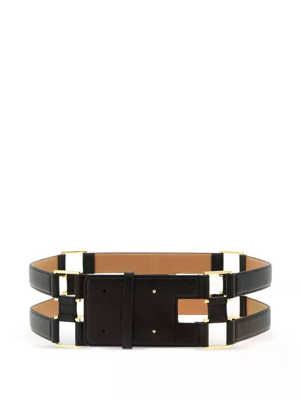 Elisabetta Franchi Double Band Belt - Black