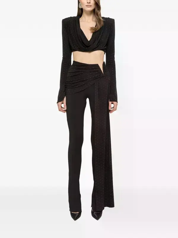NISSA Rhinestone-embellished Trousers - Black