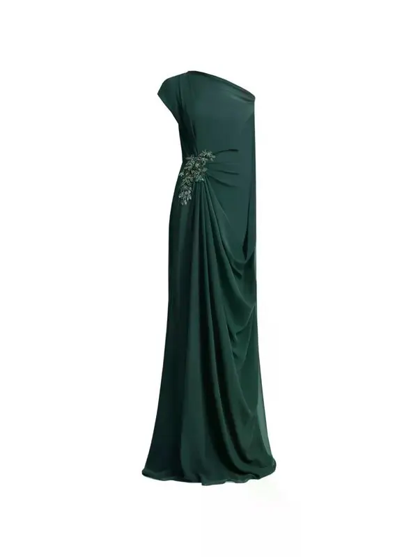 GEMY MAALOUF Draped Cape-sleeve Gown