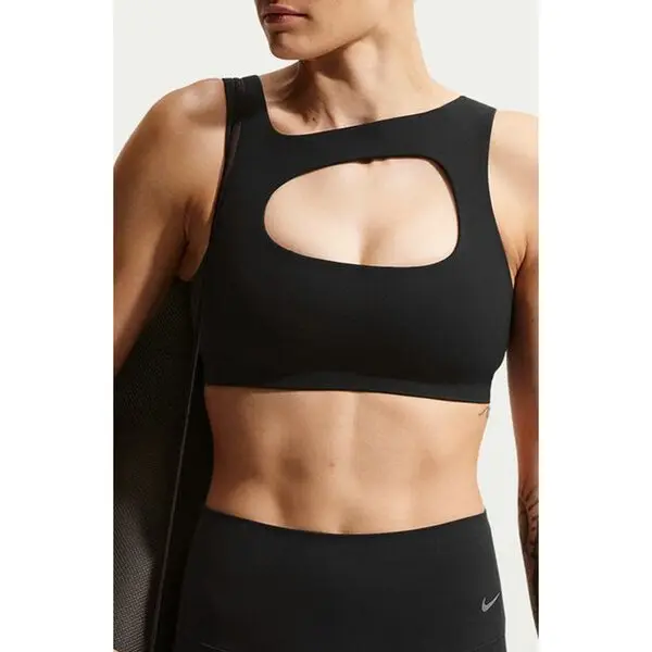 Nike Zenvy Dri-fit Sports Bra - 010 Black/col Gy