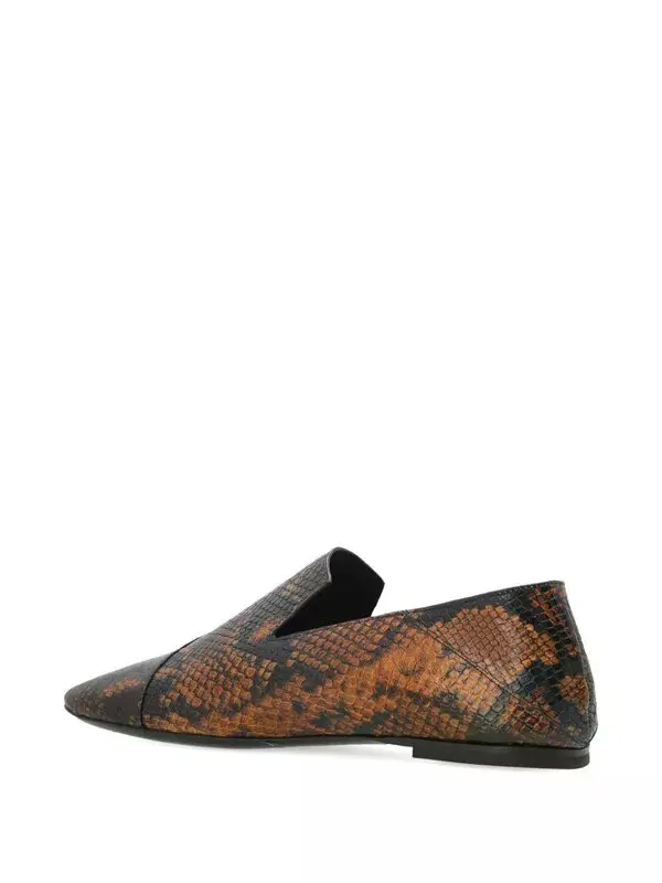 IRO PARIS Snakeskin Print Loafers - Brown