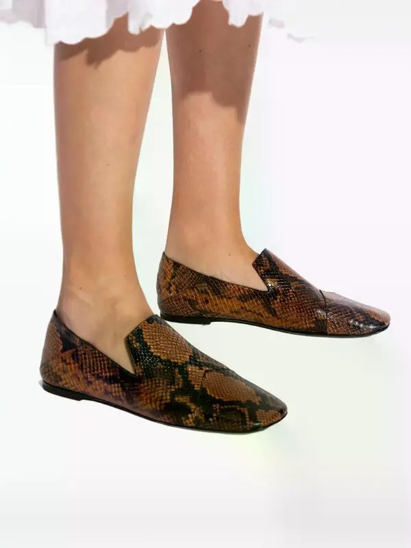 IRO PARIS Snakeskin Print Loafers - Brown