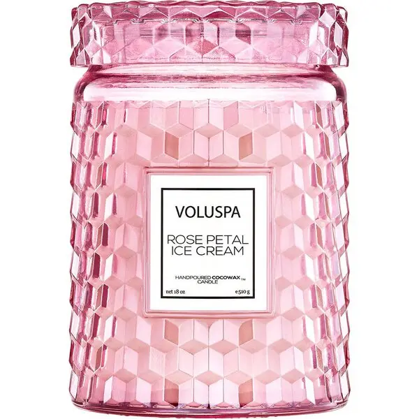 Voluspa Rose Petal Ice Cream Large Jar Candle - No Color
