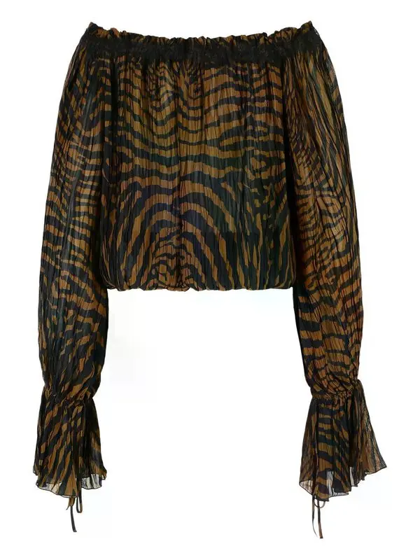 Blumarine Zebra-pattern Blouse - Brown