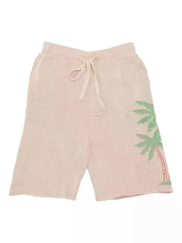 THE ELDER STATESMAN Palm-tree Printed Knit Short