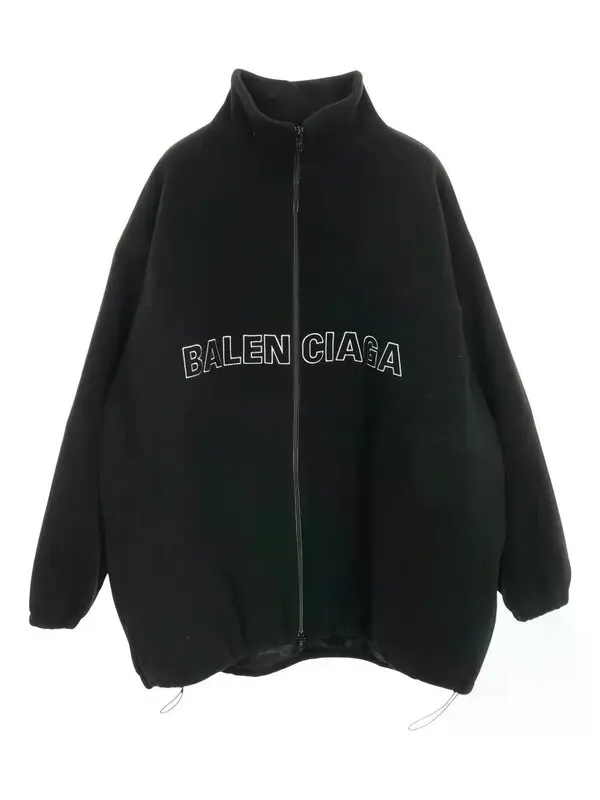Balenciaga Logo-print Zip-up Wool Jacket