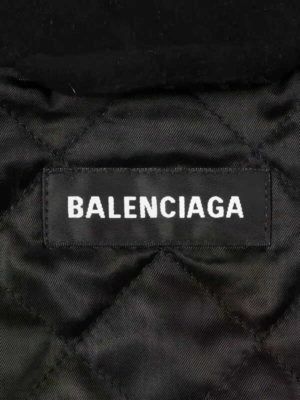 Balenciaga Logo-print Zip-up Wool Jacket